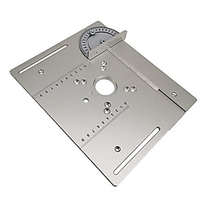 Aluminum Router Table Insert Plate W/Miter Gauge for Woodworking Benches Table Saw Multifunctional Trimmer Engraving Machine (Type-A)