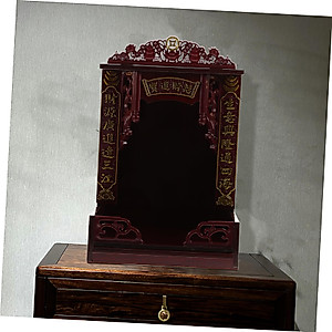 ABOOFAN for Wall Buddha Altar Wall Mount Japanese Butsudan Altar Pet Ashes House Buddha Altar Shelf Buddha Statue Display Cabinet Buddha Altar Table Temple Wood Idol Desktop
