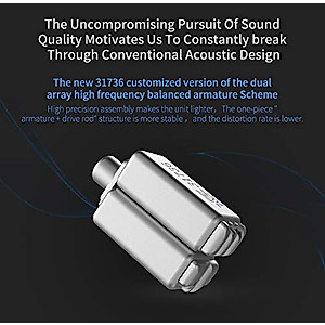 Kinboofi KZ AS16 in Ear Monitor Earphone Pure 8 Balanced Armature Drivers Per Side, KZ Stage Monitor Earphone High Fidelity Earbuds Headphone (Black No Mic)…………