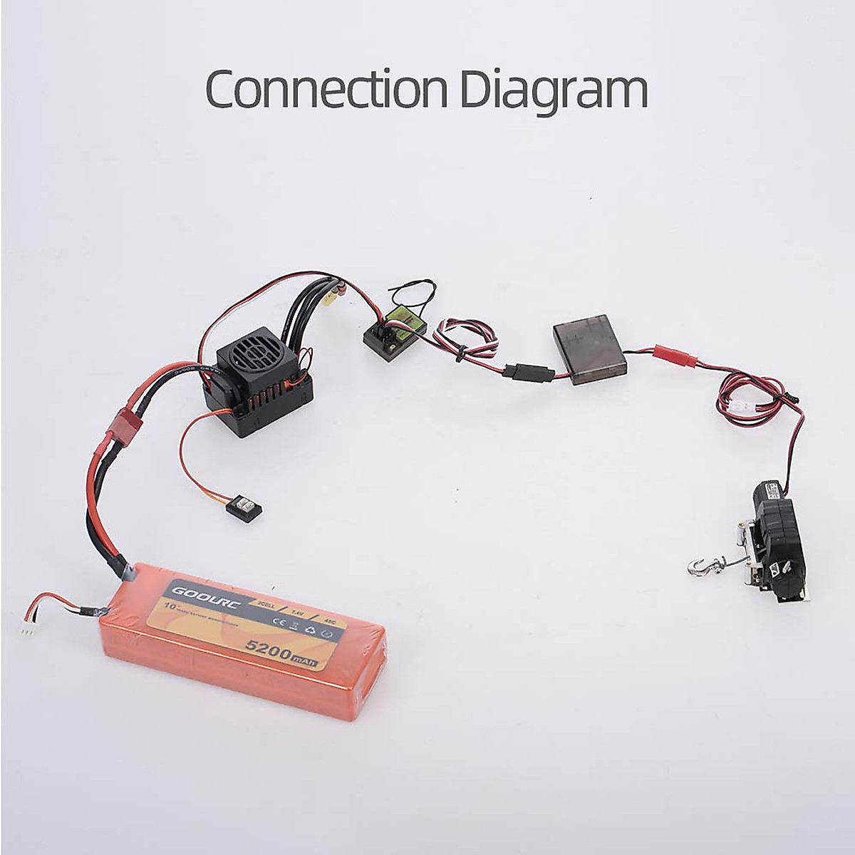 GoolRC Wireless Winch Remote Controller with Receiver Replacement for 1/10 Traxxas Axial Tamiya RC4WD HPI Redcat RC Crawler Car