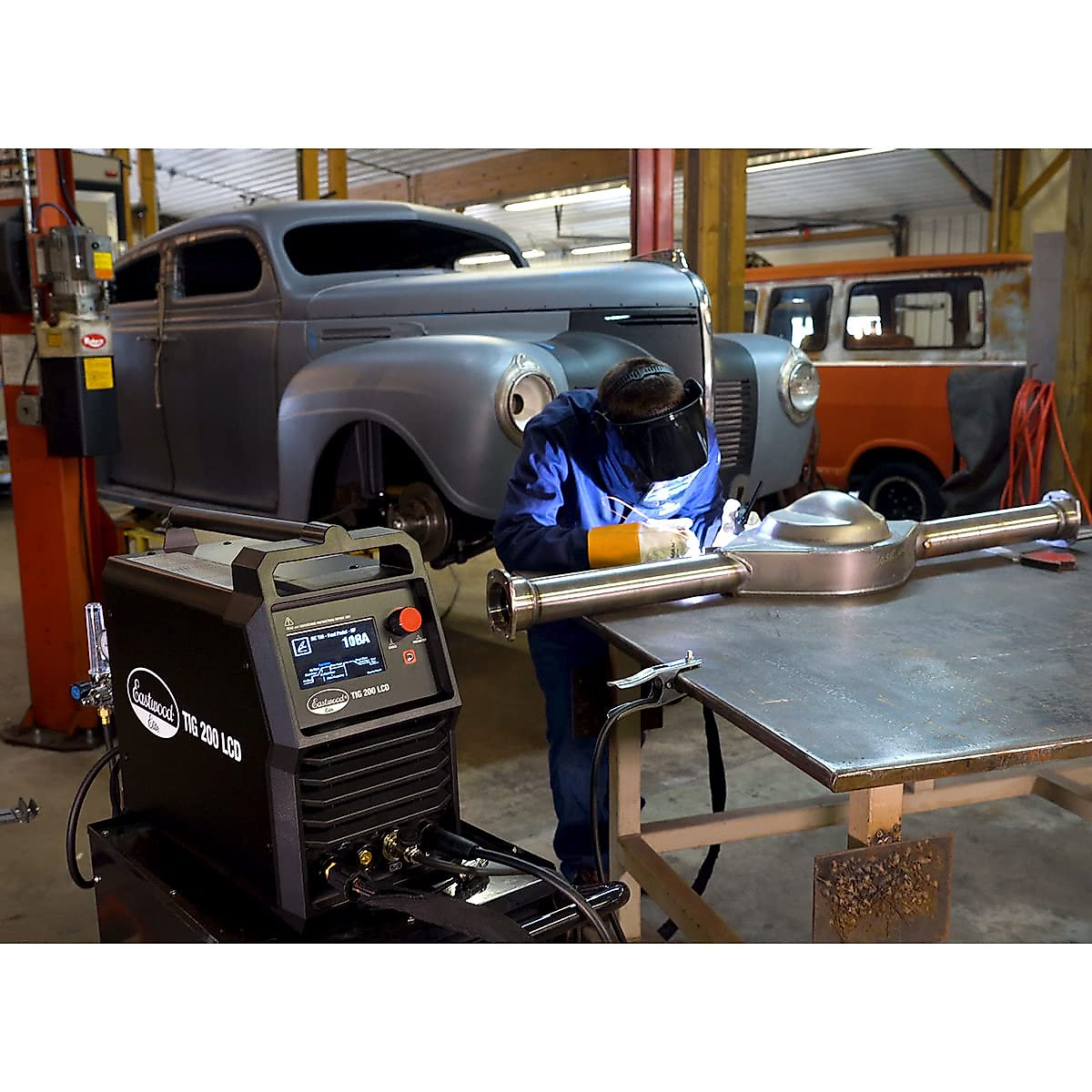 Eastwood Elite 200 Amp LCD Digital Tig Welder AC/DC | Pro Welding Machine with Pulse Capability | Color LCD Screen | Latest Welder Inverter Technology | Aluminum Welder & Stick Welder | 120V 240V