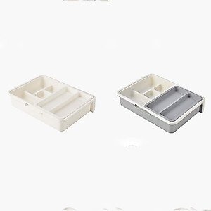 LSXLSD Three-Piece Drawer Storage Box Desk Separation and Finishing Free Combination Sundries Cosmetic Compartment Really Useful Storage (Color : Gray)