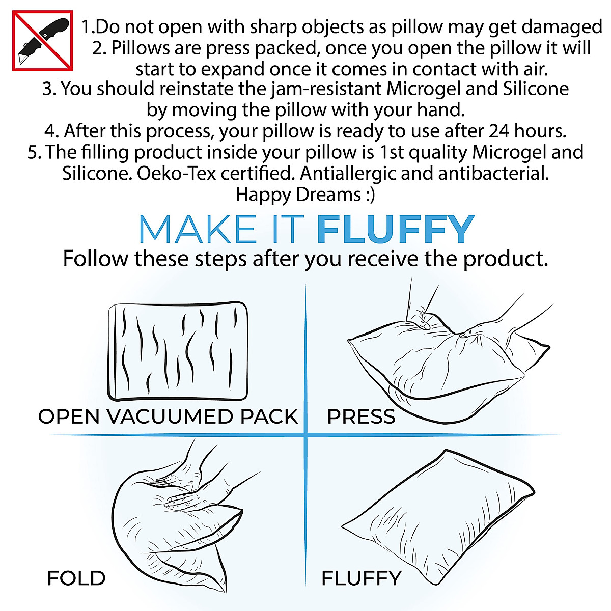 Diamond Elegant Bed Pillows for Sleeping Queen Size 4 Pack Pillows, Hotel Pillows for Side Back & Stomach Sleepers, 100% Cotton Cover, Microfiber Washable Queen Pillows Set of 4