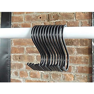 NAHANCO SHKSMRS12 Heavy Duty Steel S Hook Hanger, Gunmetal Finish, 4" (12 Pack)