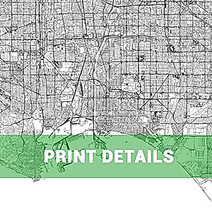 Dear Mapper Long Beach United States View Abstract Road Modern Map Art Minimalist Painting Black and White Canvas Line Art Print Poster Art Line Paintings Home Decor (Set of 3 Unframed) (12x16inch)