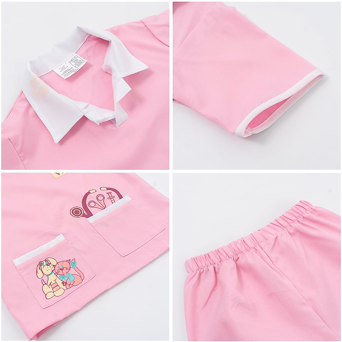 lontakids Kids Animal Doctor Role Play Costume Veterinarian Pretend Play Dress Up Set with Medical Kit (6-8 Years, Pink)