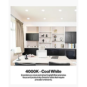 Sunco 12 Pack BR30 Indoor Recessed Flood Light Bulb LED 4000K Cool White, Dimmable, 850 LM, E26 Base, 25,000 Lifetime Hours - UL & Energy Star, White, 11W, 65W Equivalent