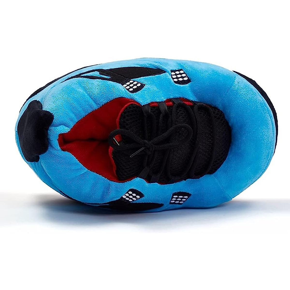 LAPRBY Sneaker Slippers Non Slip Sole Indoor House Plush Slippers Unisex Indoor Floor Cotton Shoes (Blue,5.5,12)