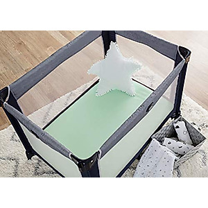 TL Care Fitted Pack N Play Playard Sheet 27" x 39", Soft Breathable Neutral 100% Cotton Jersey Pack and Play Sheet, Mint, for Boys and Girls, Fits Most Mini Crib Mattresses