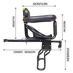INNOLIFE Kids Bike Seat, Front Mounted Child Bike Seat with Guadrail Front Bike Seat for 8M - 6Y Children, Kids,Toddlers