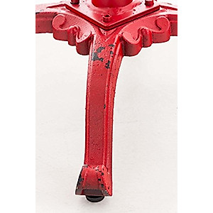 Topower Industrial Retro Vintage Farm Wooden Tractor Stool Kitchen Swivel Height Adjustable bar Stool (Antique Red)