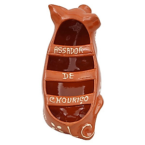 Ceramica Edgar Picas Vintage Portuguese Traditional Clay Terracotta Sausage Roaster Made In Portugal Happy Pig
