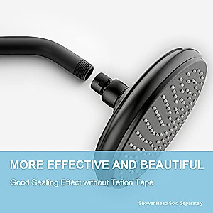 OFFO Shower Arm with Flange 6 Inches Wall Mount Replacement Angle Shower Head Arm Wall-Mounted For Fixed Shower Head & Handheld Showerhead Matte Black