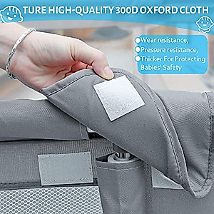 HyperEden Baby Playpen, Playpen for Babies and Toddlers, Extra Safe with Anti-Collision Foam Playpens for Babies, Indoor & Outdoor Playard for Kids Activity Center with Gate, Large Anti-Fall Playpen