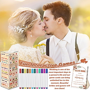 Beeveer 80 Pcs Wedding Guest Book Alternative Wooden Block Guest Book for Wedding Sign in Wedding Book Wooden Block Wedding Games Bridal Shower Game for Wedding Sign in, Reception (Rustic)