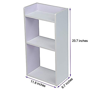 3-Tier Open Shelf Bookcase Simple Floor Bedroom Shelf Creatives Free Combination Small Bookshelf