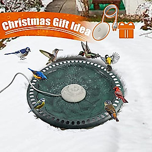 YaNovate Bird Bath Deicer for Outdoors in Winter, 2023 Birdbath Deicer 70 Watts Pond De-icer Full-Covered Aluminum Water Heater Heated Thermostatically Controlled with Auto Shut Off for Patio Yard