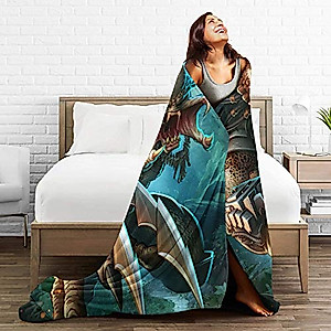 WEQDUJG Predator Blanket Throws Bed Queen Size Ultra Soft Micro Fleece Warm Fluffy Couch Living Room Luxury Blankets 80 x 60 in
