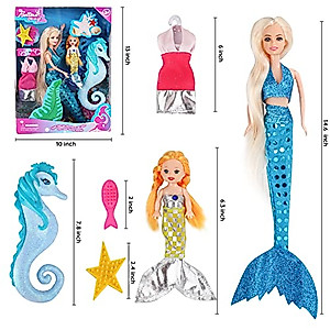 BETTINA Mermaids Princess Doll with Little Mermaid Doll & Seahorse Play Set | Mermaid Gifts for Girls|Mermaid Toys for 3 to 7 Year Olds