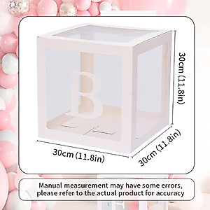 Generic 4 Pieces Love Transparent Balloons Boxes with Letters, Valentine’s Day Balloon Box, Party Decorations Balloons Boxes for Anniversary Wedding Engagement Wedding, Bridal Shower, Birthday Party