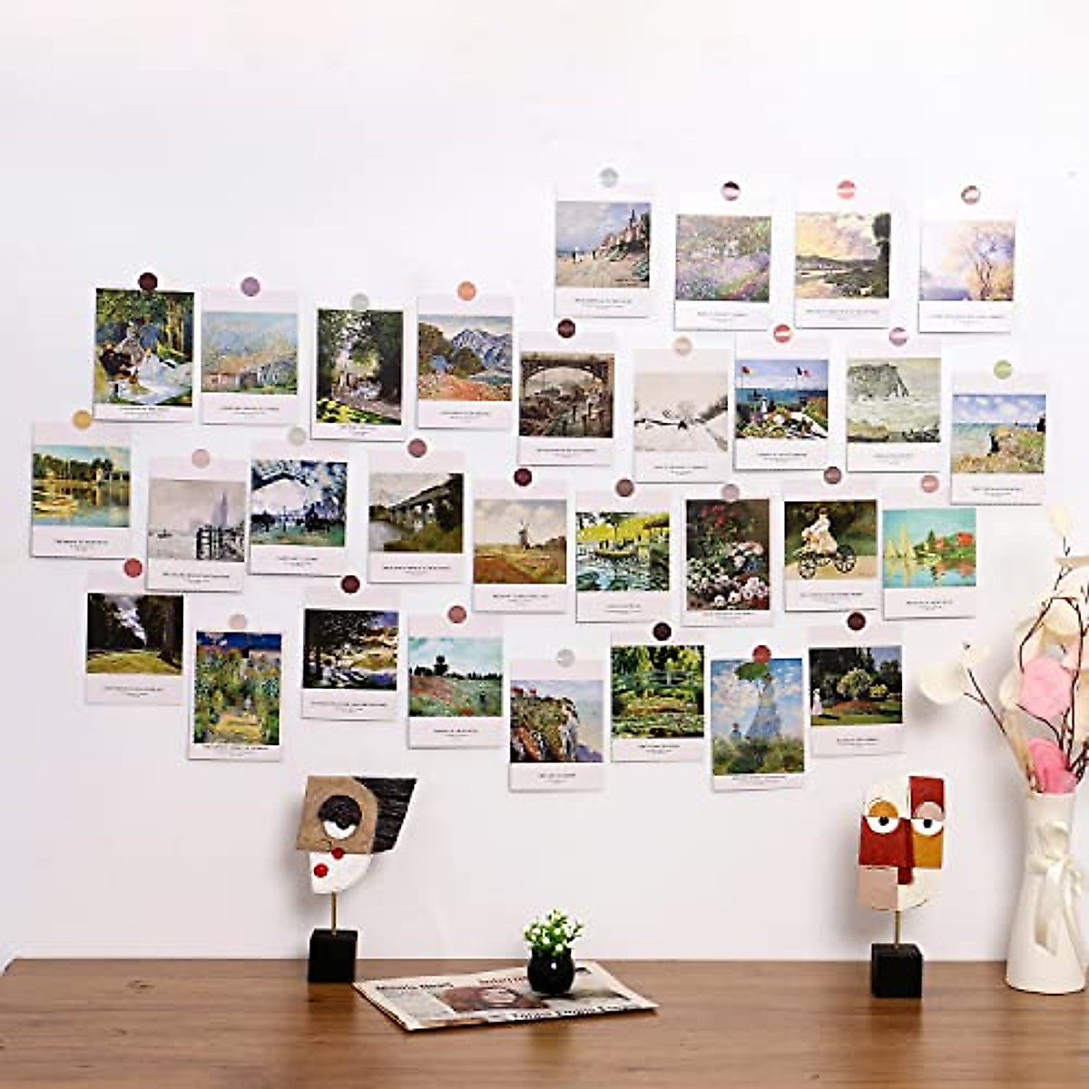 Claude Monet Art Postcards, Famous Painting Modern Artwork Post Cards Bulk Pack(30 Pack), Vintage Aesthetic Picture Wall Collage, Postcards Poster for School Students Teacher Thank You Note Cards