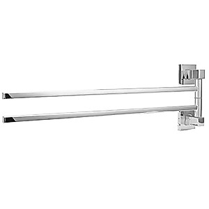 Swivel Towel Rail 2/3/4 Arming 40 Cm Swivel Towel Rail 180° Rotation Bede Towel Holder Stainless Steel Swivel Arm Towel Rail for Bathroom (250255 Active Two rods - Chrome)