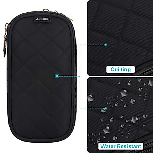 ANKUER Travel Makeup Bag for Women: Small Cosmetic Bag Organizer Cosmetic Case Pouch for Girls (Black)