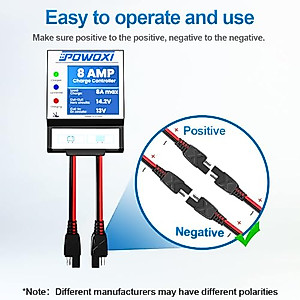 POWOXI Solar Panels Charge Controller, 8A Battery Regulator for 12V Solar Battery Charger, Solar Battery Maintainer and 12 Volt Batteries Power Kit