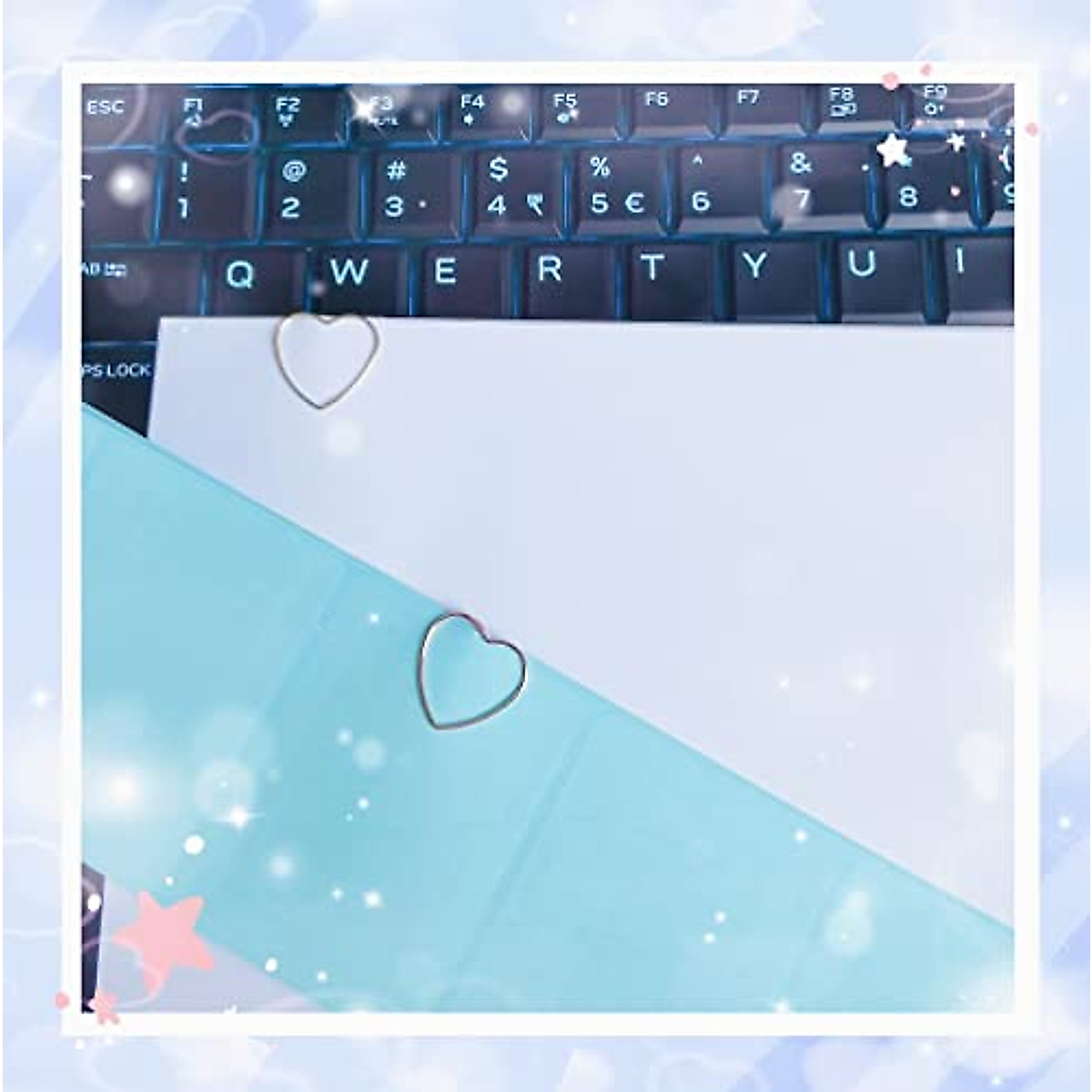 Small Paper Clips Cute Heart Paper Clips Bookmarks, 200 PCS Gold and Rose Gold Paper Clips, Gifts Idea (Mini Size, 200 Pcs)