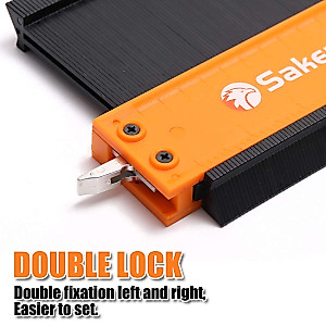 Saker Multi-function Scribing Tool&Saker Connection Profile Gauge(5+10 INCH, BLACK+ORANGE)