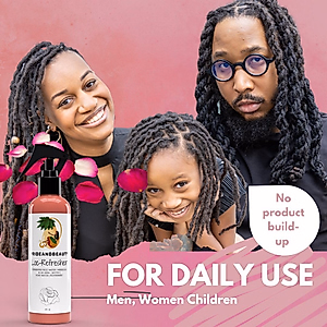 Rose Water For Locs, Daily Moisturizing Refreshing Spray, Rose Water For Hair, Rosewater and Peppermint Hair Scalp Moisturizer. (4 OUNCES)