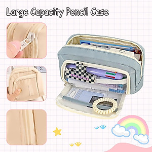 ACEIOT Pencil Case Large Capacity Pencil Pouch, Aesthetic Pencil Case Pouch, Cute Pencil Case for Kids Students, Kawaii Pencil Bag, Preppy Pencil Case for School, Stationery Storage Bag