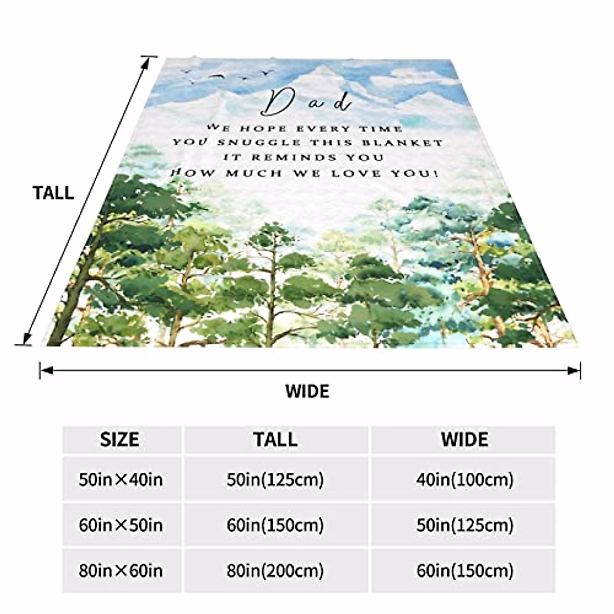 Dad Blanket Gifts from Daughter, Blankets for Dad from Son, Birthday Gifts for Dad, Flannel Soft Fleece Bed Blanket 50x60in