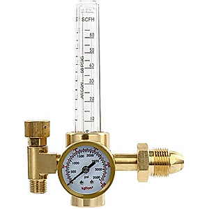 Welding Argon CO2 Gas Regulator 0-60CFH, 0-3500PSI Mig Tig Flowmeter Female 9/16" 18RH CGA-580 Inlet Gas Welder Regulator Gauge