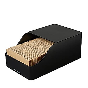 Mind Reader Cup and Lid Organizer Carousel, 4 Compartment, Black, 7.75 x 12 x 7.75 & Coffee Sleeve Storage Dispenser Organizer, Black 6 X 9.57 X 3.78