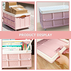 Cabilock Moving Boxes Foldable Storage Bins with Lids Collapsible Storage Box Utility Wagon Camping Garden Shopping Cart Grocery Toy Clothes Books Container With Wheel Collapsible Storage Bins