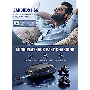 YINPUTENGS Wireless Earbuds Bluetooth 5.3 Headphones Key Control. Headphones 200 Hours Playtime,IPX7Waterproof Stereo in-Ear Built-in Mic,Premium Deep Bass LCD Display,for Sports/Working
