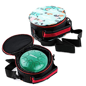 Ubblove Steel Tongue Drum for Kids: 8 Notes 6 Inches Key of C Metal Steel Drums Instrument with Bag for Meditation, Yoga, musical education, zen tone (Green)