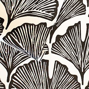 Tempaper x Novogratz Zebra Black Feather Palm Removable Peel and Stick Wallpaper, 20.5 in X 16.5 ft, Made in The USA