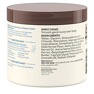 Aveeno Skin Relief Intense Moisture Repair Body Cream with Triple Oat & Shea Butter Formula, Helps Relieve & Restore Extra-Dry Skin with Long-Lasting Moisture, Fragrance-Free, 11 oz