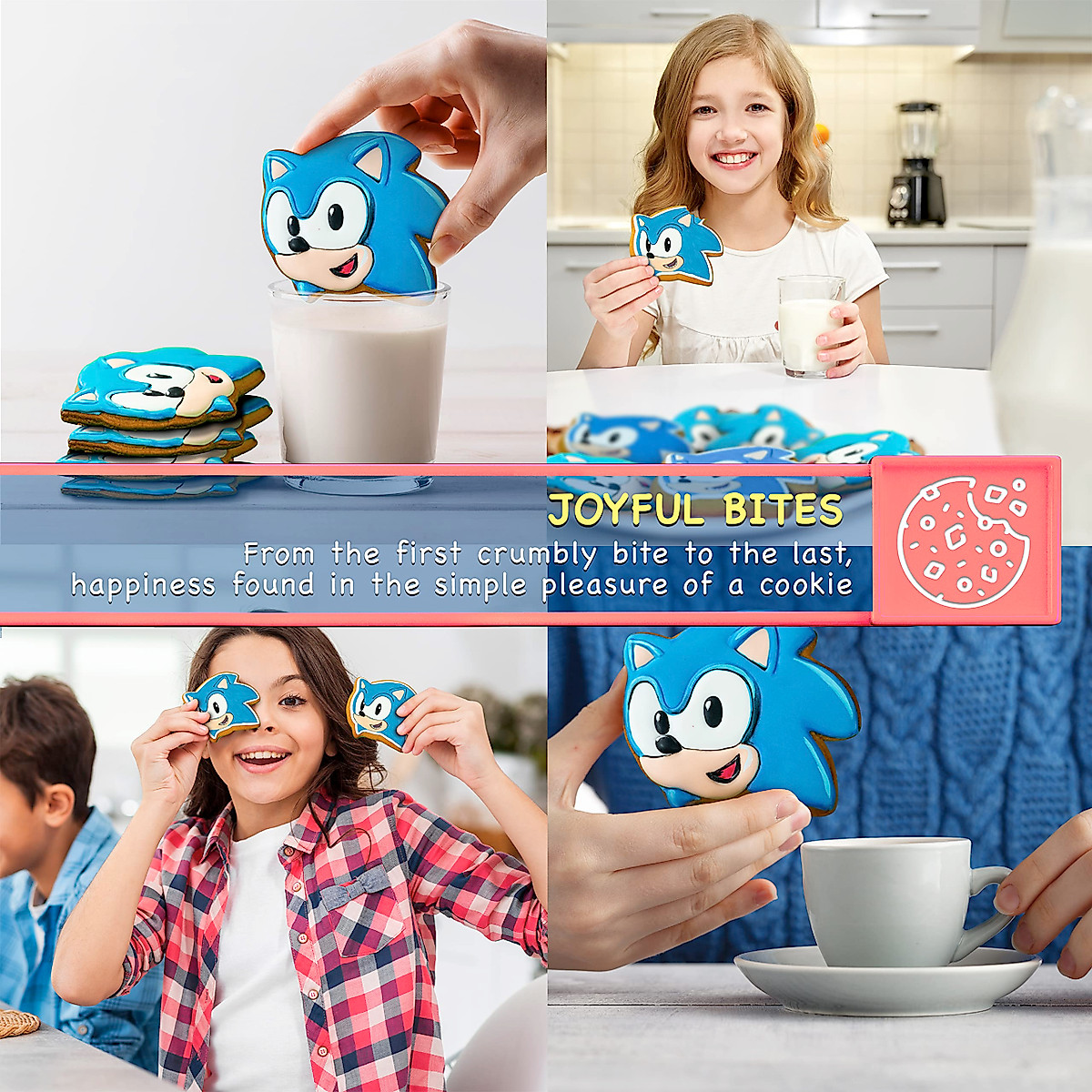 Cookie Cutter by 3DForme,For Sonic Baking Cake Fondant Frame Mold for Buscuit, Set 2 Piece Made in Ukraine