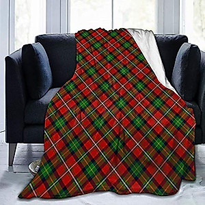 Throw Blanket Scottish Tartan Boyd Plaid Ultra-Soft Flannel Blanket Lightweight Home Decor Fleece Blanket Luxurious Carpet for Men Women Kids 80"X60"