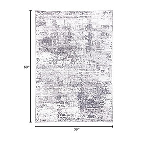 Rugshop Distressed Abstract Area Rug 3'3"x 5' Gray