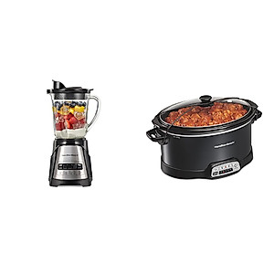 Hamilton Beach Power Elite Wave Action blender-for Shakes & Smoothies & Portable 7 Quart Programmable Slow Cooker with Three Temperature Settings