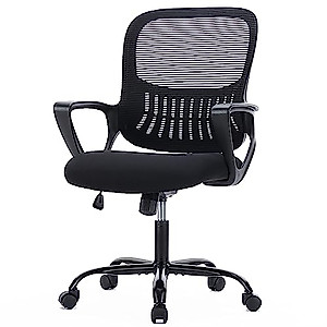 Office Chair, Ergonomic Office Chair Computer Chair Mesh Home Office Desk Chairs with Armrests, Rolling Swivel Chair with Lumbar Support Height Adjustable