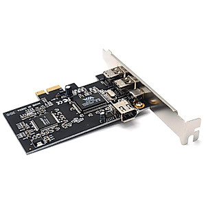 Padarsey PCIe 3 Ports 1394A Firewire Expansion Card, PCI Express (1X) to External IEEE 1394 Adapter Controller (2 x 6 Pin + 1 x 4 Pin) with Low Profile Bracket for Desktop PC and DV Connection