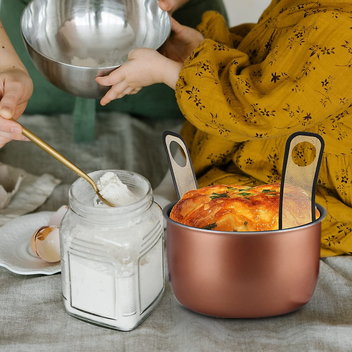 Hemoton Silicone Baking Mat Non Stick: Baking Sheet Reusable Parchment Paper Silicone Bread Sling for Dutch Oven Accessories Brown