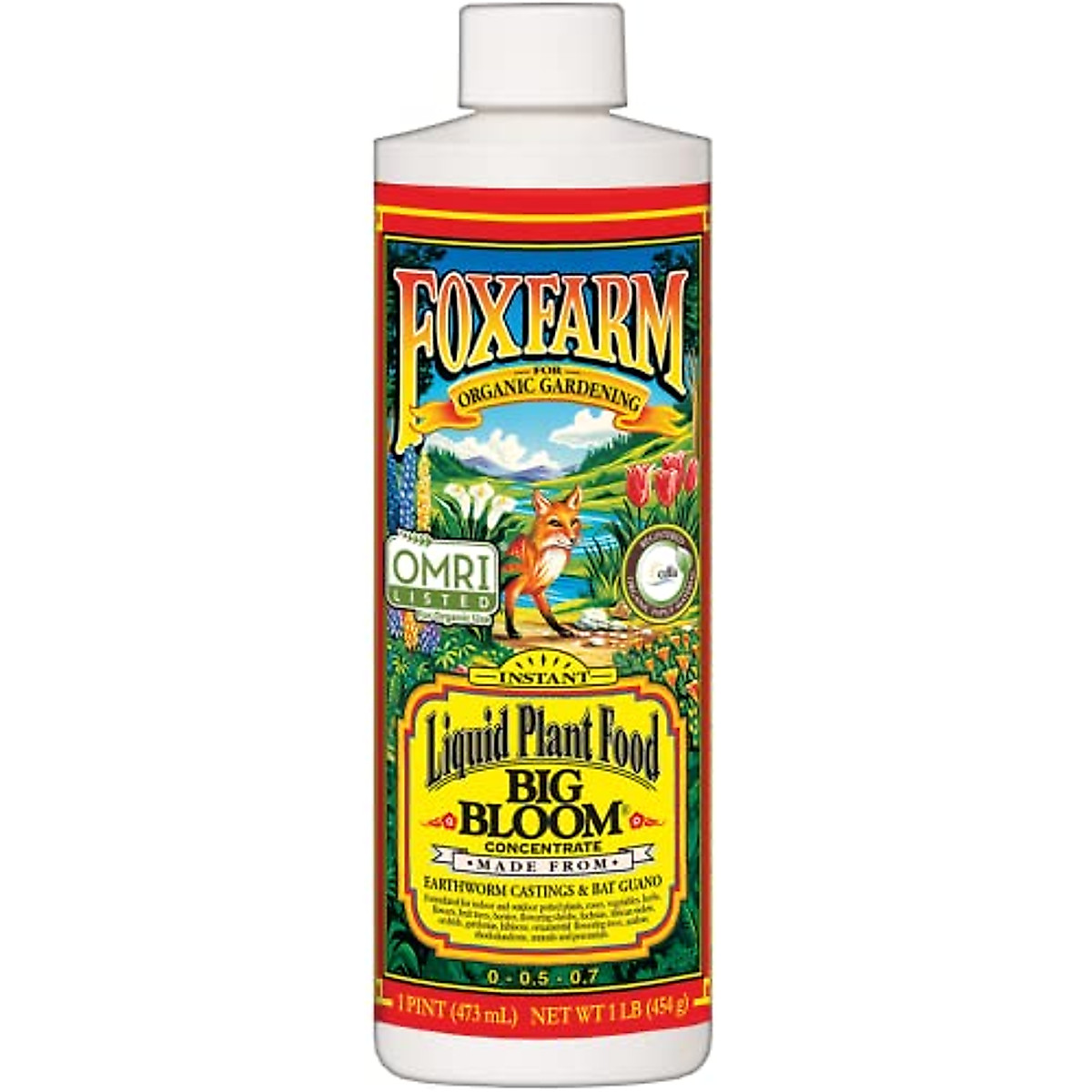 Fox Farm Plant Fertilizer Soil Bundle: Big Bloom, Grow Big, Tiger Bloom, Cal-Mag (Pack of 4-16 oz Bottles) + Twin Canaries Chart