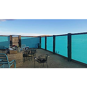 Ifenceview 6'x3' to 6'x50' Turquoise Green Shade Cloth Fence Privacy Screen Fence Cover Mesh Net for Construction Site Yard Driveway Garden Pergolas Gazebos Canopy Awning UV Protection (6' x 40')