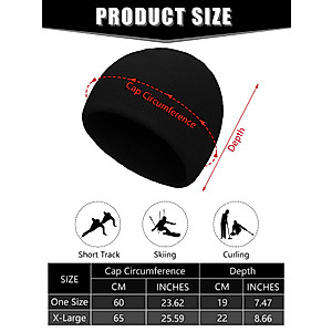 3 Pieces Winter Warm Skull Cap Soft Polar Fleece Beanie Hat Thick Windproof Watch Cap Skiing Outdoor Cap for Men Women (Royal Blue, Black, Gray, Plus Size)